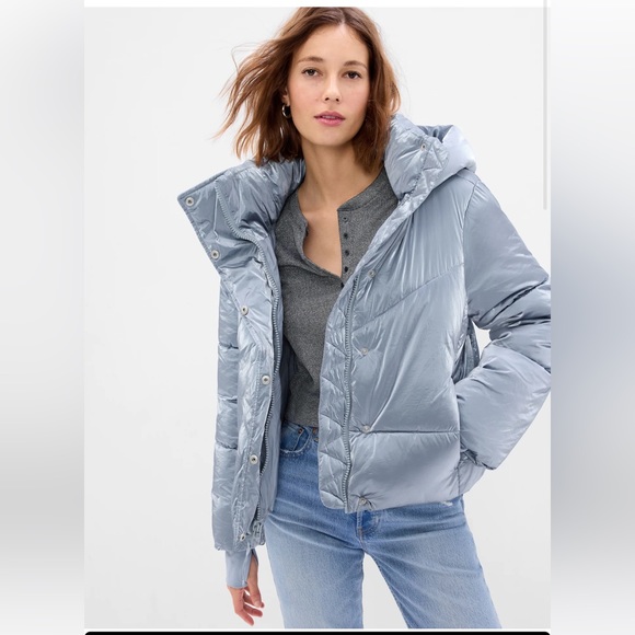 GAP | Jackets & Coats | Gap Women Puffer Cropped Jacket Black Coat Winter Hood Waterresistant 6 ...